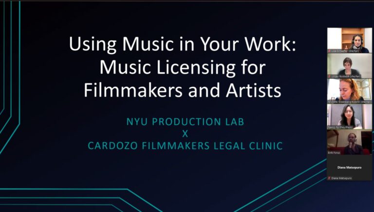 NYU Production Lab - Filmmakers Legal Clinic